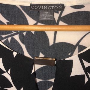 Covington | Dresses | Covington Medium Leaf Print Shift Dress W Stretch ...